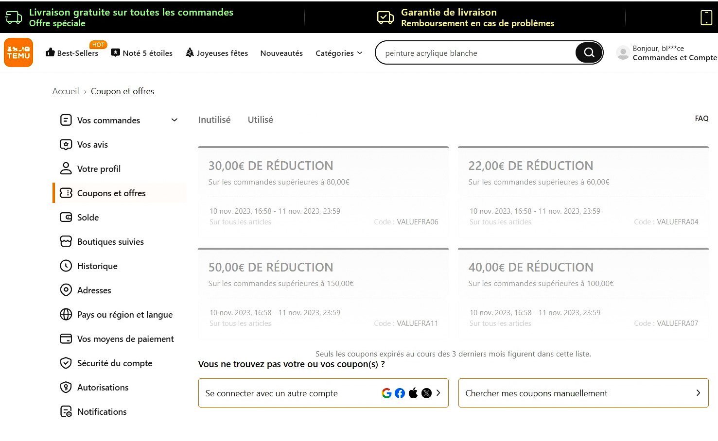 Réductions Temu, codes promos et articles gratuits